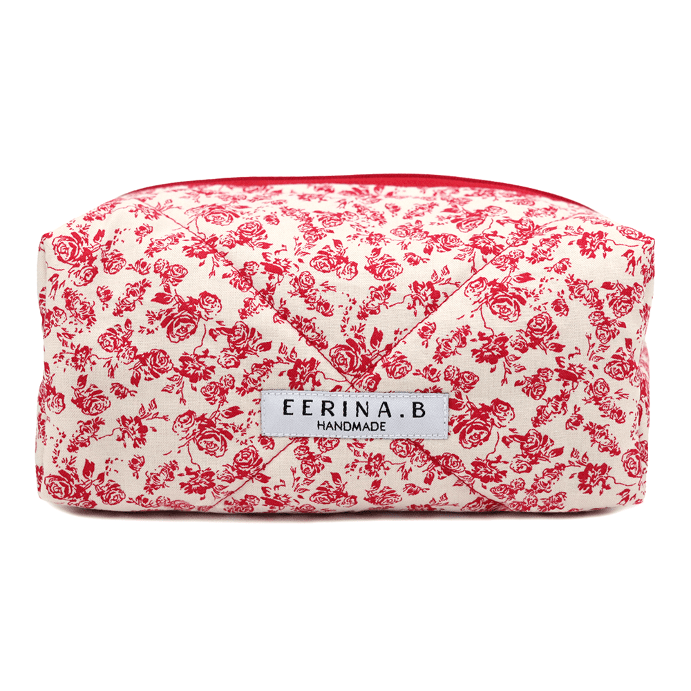 Normal pouch M – Vintage Velvet Roses Dark Red – Eerina.b | Handmade ...